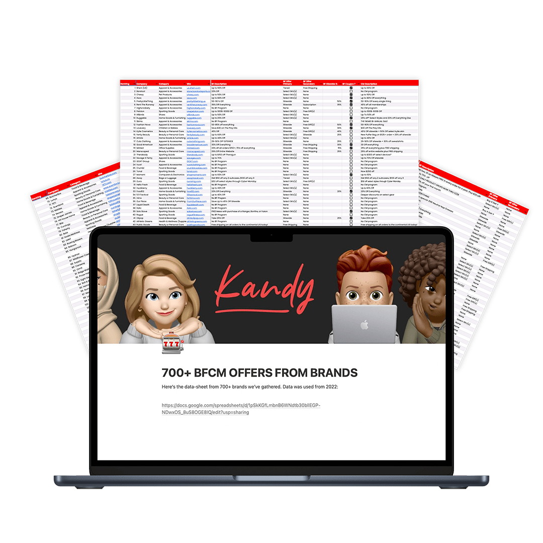 700+ BFCM Brand Offer List – Kandy For Scale